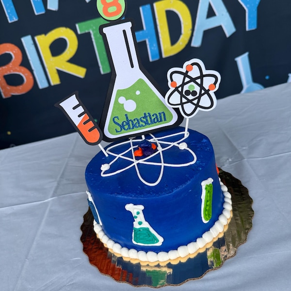 Custom Science Cupcake Toppers, Science Party, Science Birthday, Mad ...