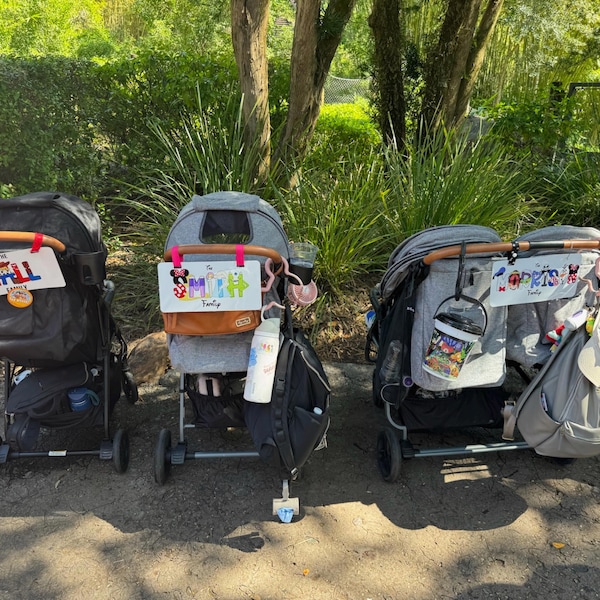 Personalized Family Name Stroller Tag, Amusement Theme Park Sign for ...