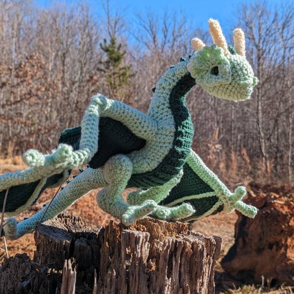 Medium Wyvern Crochet Pattern by Crafty Intentions Downloadable DIGITAL ...