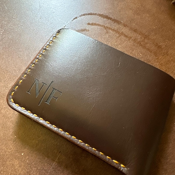 Handmade Full Grain Leather Wallet, Personalized Anniversary ...
