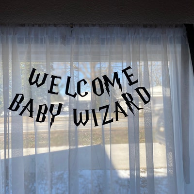 WELCOME BABY WIZARD Banner, Welcome Baby Wizard, Wizard Party, Baby ...