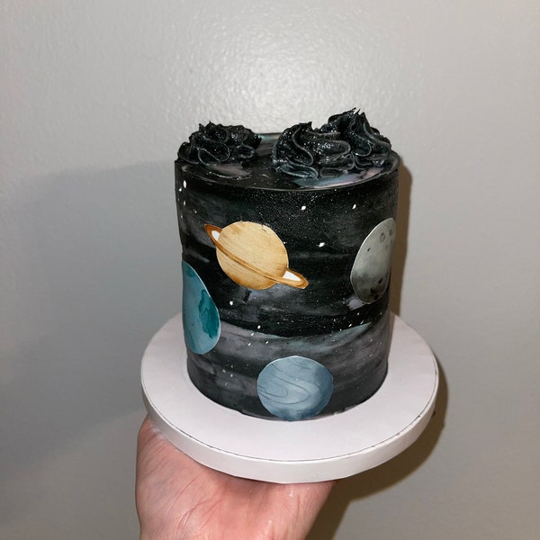 Printable Space Cake Topper Space Birthday Party Centrepiece Galaxy ...