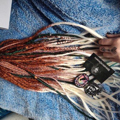 Boho Dreadlocks Ginger Synthetic Dreads Double Ended Dreadlock Light ...