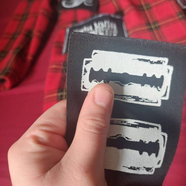 Razor Blades Goth Punk Handmade Sew-on Fabric Patches Set - Etsy