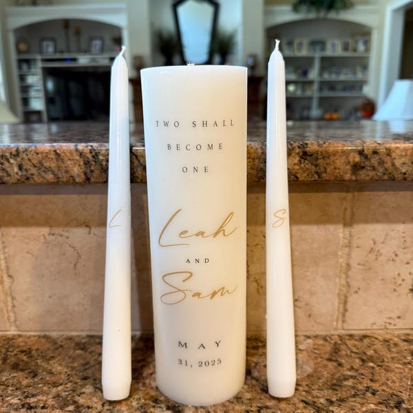 Simple Elegant Classic Unity Candle Scriptweddings Personalize Custom ...