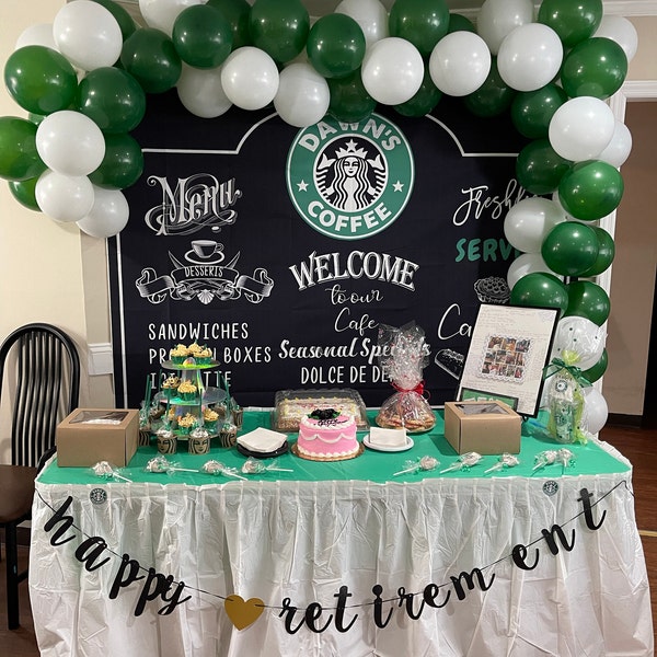 Custom Starbucks Chalkboard Banner: Cafe Theme Party Backdrop - Etsy