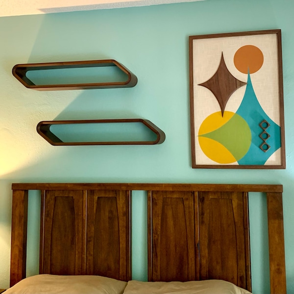 Three Tiered MCM Wall Shelf | Bathroom Storage Shelf | Narrow Floating ...