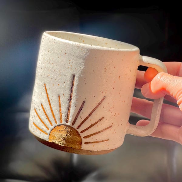 Sunrise Mug - Lemon Creme, Handmade, Wheel Thrown, Food Safe Glazes ...