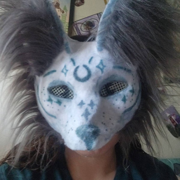 Rare Lynx Therian Mask . Fluffy and Furry Masks Hand Painted. Unique ...