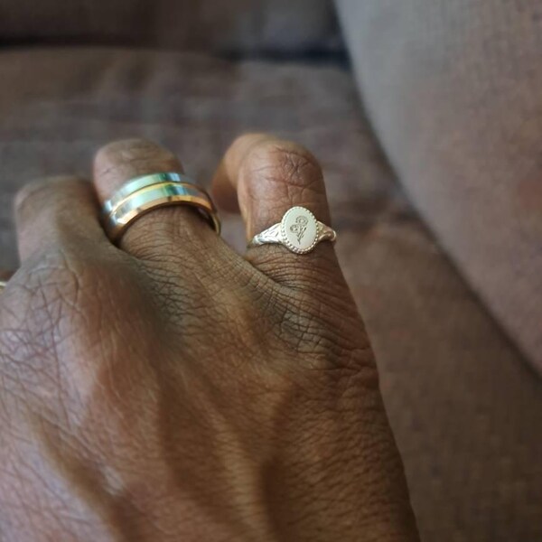 Sterling Silver Birth Flower Ring, Signet Ring Women, Birth Month ...
