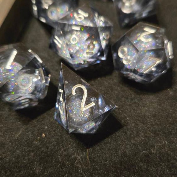 Metal Dice / Ice Storm / Dnd Dice Metal / Blue Luminance - Etsy