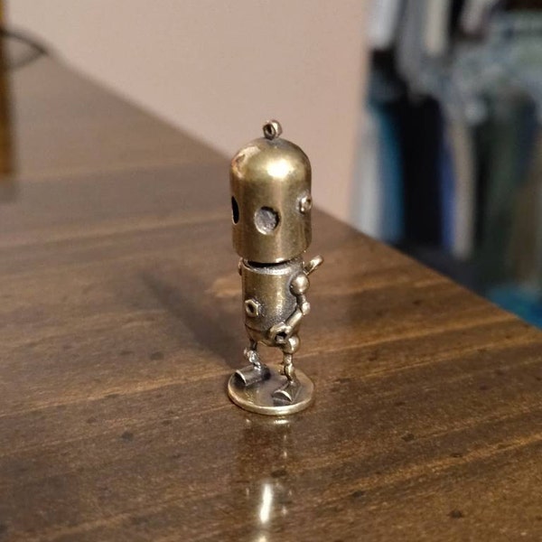 Bitsy, the Brass Robot Figurine - Etsy