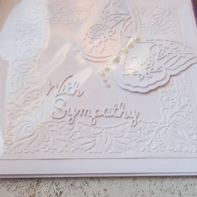 Sympathy, Condolence Card Sensitive White on White. Spiritual 3D ...