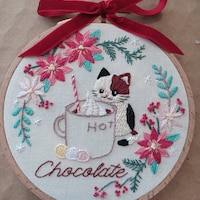 DIY Embroidery Kit: Tea Time Cats, 5 Inch Hoop, English Instructions ...