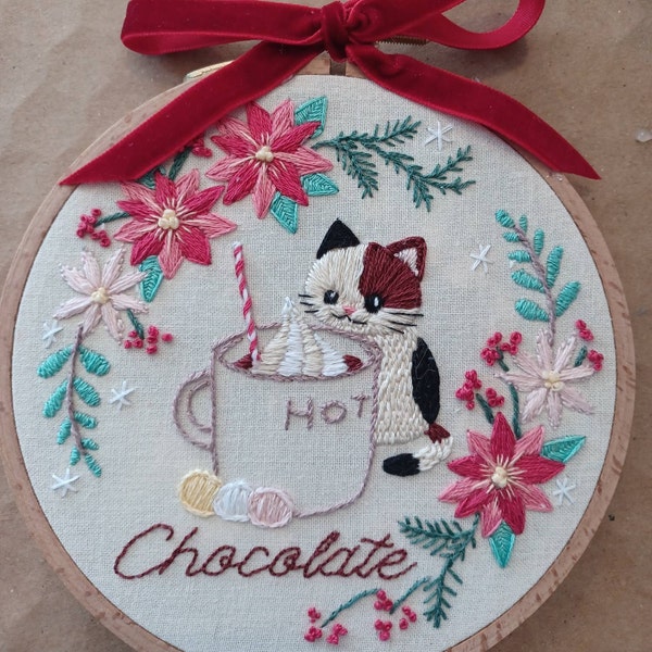 DIY Embroidery Kit: Tea Time Cats, 5 Inch Hoop, English Instructions - Etsy