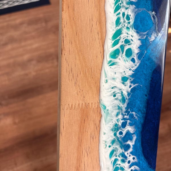 XL Royal Navy Blue Epoxy Resin Olive Wood Traditional Flared XL Cross ...