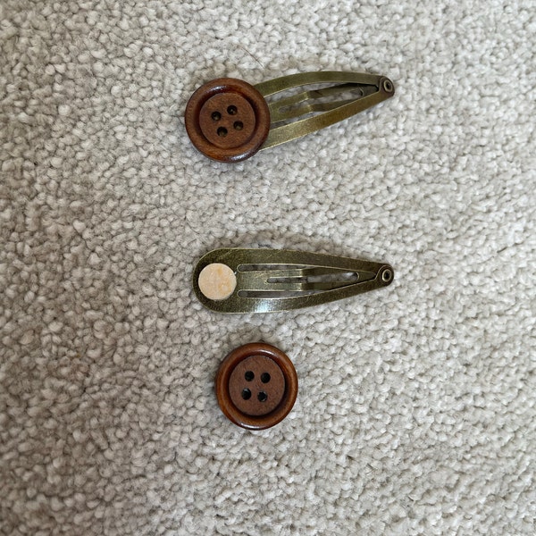 Grandad’s Missing Button Hair Clips X2 by Plain Jane - Button Hair ...