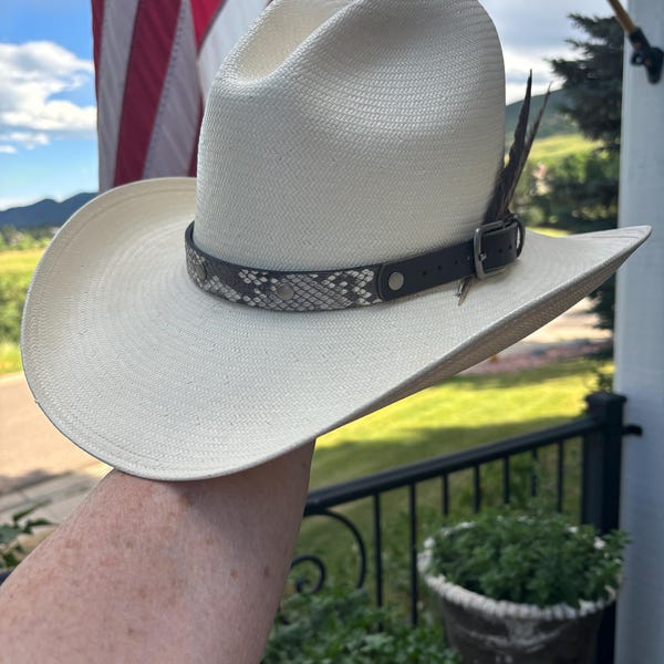 Beautiful Genuine Spotted Cowhide Hat Hanger -- Cowboy Western Fedora ...