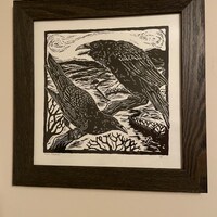 Starling Linocut Print, Original Linoprint, Bird Art, British Wildlife ...