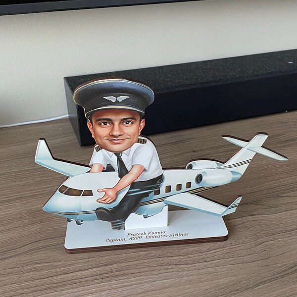 Personalized Pilot Caricature Trinket, Cartoon Pilot Portrait ...