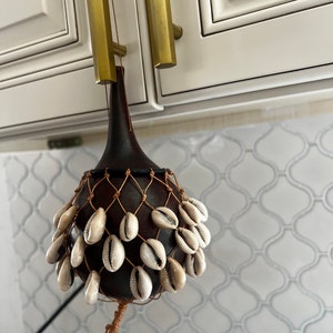 Shekere Cowrie Shell Rattle //jabara, Axatse, Netted Cowrie Shell Gourd ...