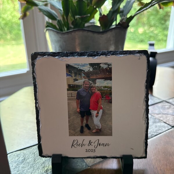 Personalised Photo Slate Gift - Custom Slate Photo Frame for ...