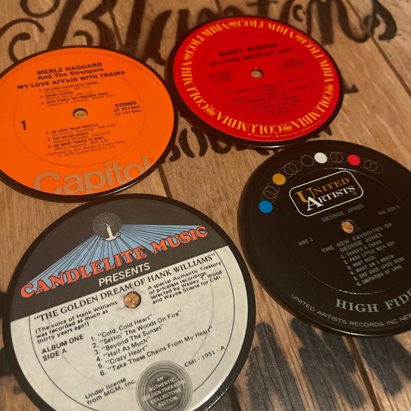 Disco Music Coasters, 4 Disco Vinyl Record Coasters, 70s Music Coasters ...