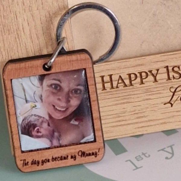 The Day You Became My Mummy Key Ring, New Mummy Photo Wood Keyring, the ...