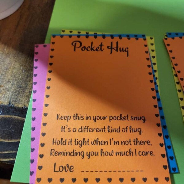Printable Pocket Hug, Pocket Hug Printable's, Pocket Hug Business Tags ...