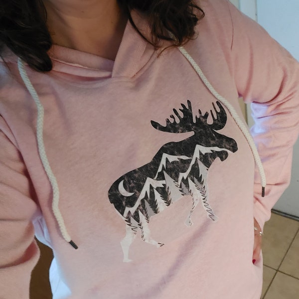 Moose Tote Bag, Moose and Mountain Bag, Mountain Tote Bag, Tree Tote ...