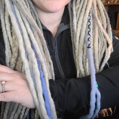 Wool Dreadlocks Dreads DE Extensions Lilac Pink Pastel White Braid Mix ...