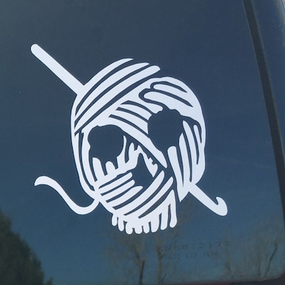 Crafty Knitting Car Decals, Laptop Decal, Vinyl Stickers for Your Car ...