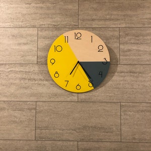 Scandi Wall Clock With Pastel Colors Minimalist Wooden Clock - Etsy