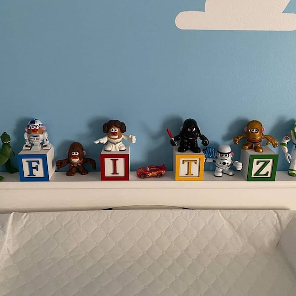 Freestanding Wooden Personalised Letter Name Blocks, Toy Story Blocks ...