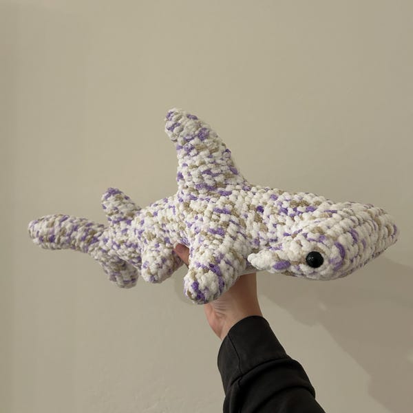 No-sew Hammerhead Shark Crochet Pattern – Jumbo Amigurumi Shark PDF ...