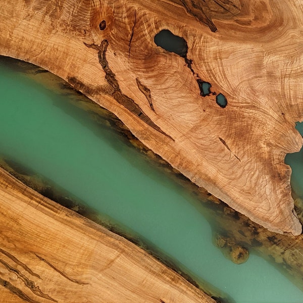 Box Elder Coffee Table, River Table, Merlot Resin - Etsy