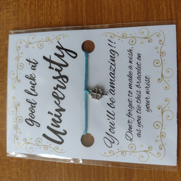 Good Luck at University Wish Bracelet, Going to University Gifts for ...