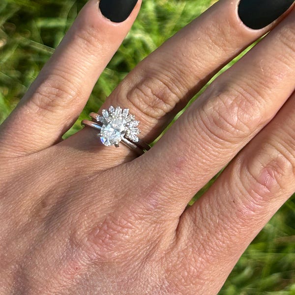 Art Deco 1CT Marquise Cut Solitaire Moissanite Engagement Ring 14k ...