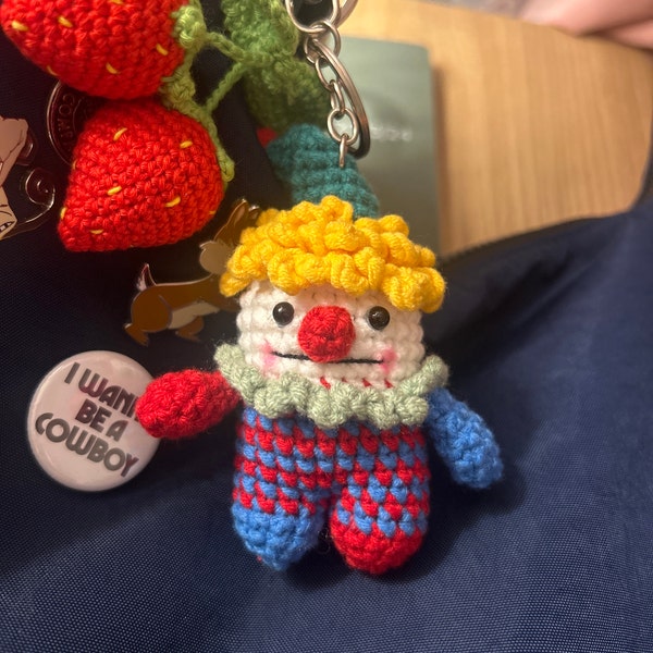 Clown Crochet Keychain, Cute Clown Keychain, Fun Gifts, Cute Gifts ...