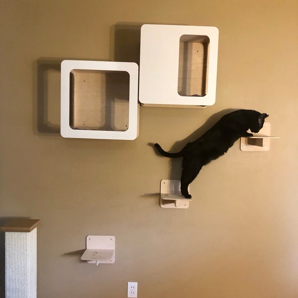 Modern Cat Furniture, Cat Wall Shelf, Square Shelves, Cat Wall ...