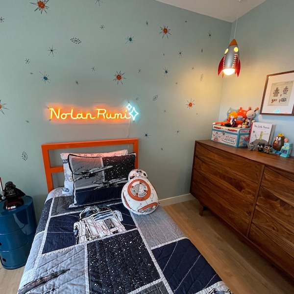 Retro Atomic Shapes - Vintage Decor - Wall Decal Custom Vinyl Art ...