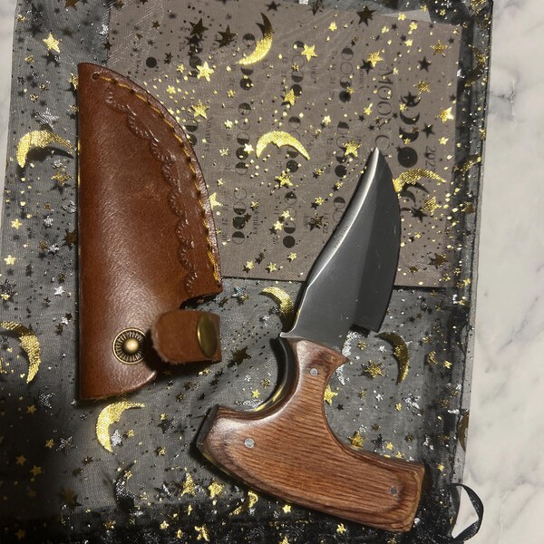 HERB KNIFE Boline With Belt Sheath Herbalist Tool Herbs Foraging Blade ...