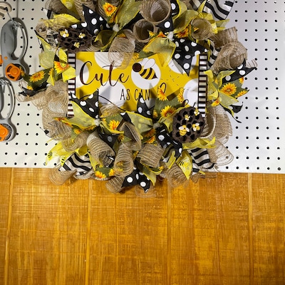 Bee Sign, Wreath Sign, Wreath Supplies, Craft Supplies, Bumble Bee Sign ...
