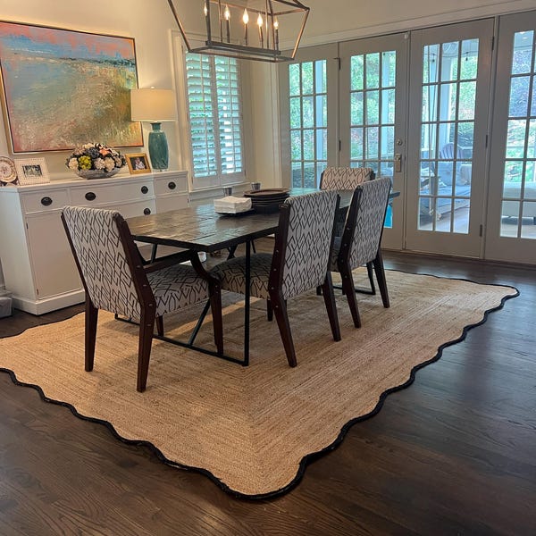 Scallop Rug- Scalloped Jute Rug, Jute Scalloped Rug, Scalloped Rug ...
