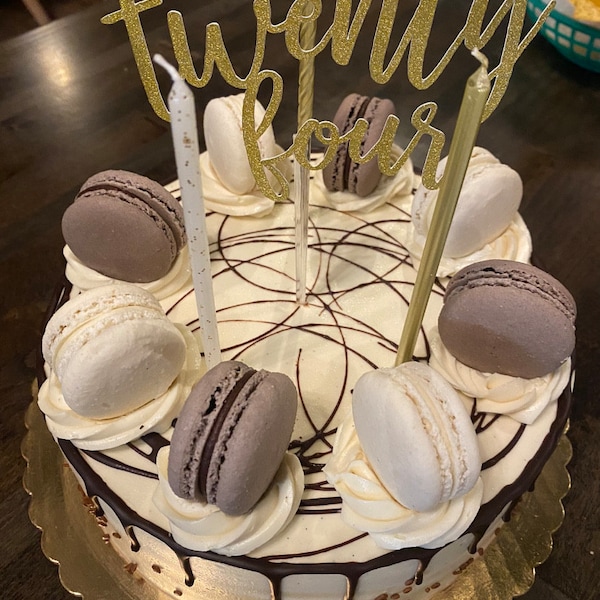 Twenty Four Cake Topper | 24 Cake Topper | 24th Birthday Cake Topper ...