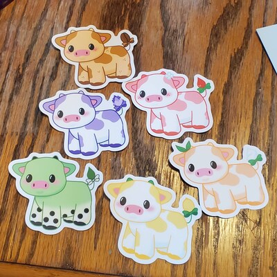 Lemon Cow Cute Waterproof Vinyl Sticker Journal, Laptop, Water Bottle ...