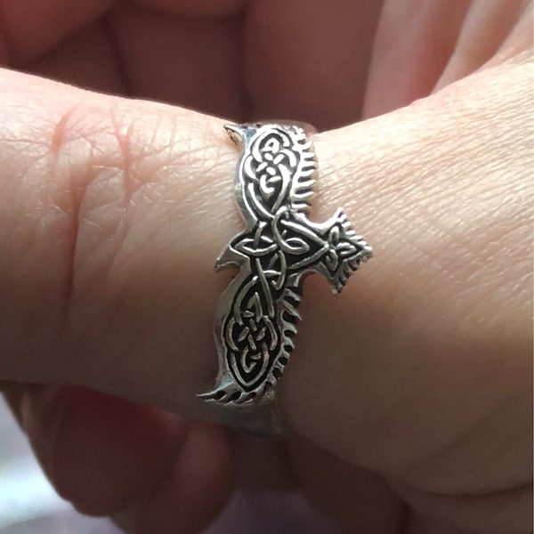 Sterling Silver Celtic Raven Ring - Etsy