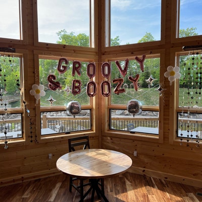 Groovy & Boozy Balloon Banner Dazed and Engaged Bachelorette Boozed and ...