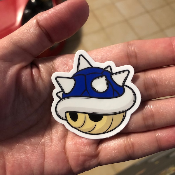 Mario Kart Blue Spike Shell Vinyl Die-cut Sticker | N64 Video Game ...