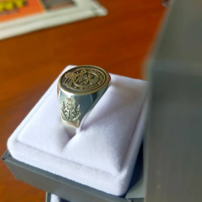 Sinclair Scottish Clan Crest Signet Ring, 925 Sterling Silver Handmade ...